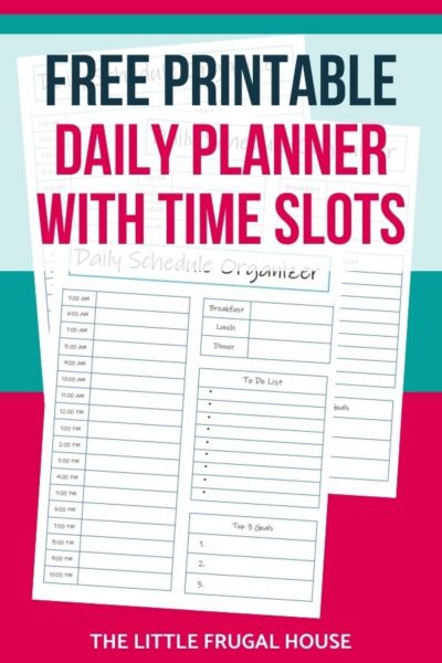 Free Printable Daily Planner with Time Slots - The Little Frugal House