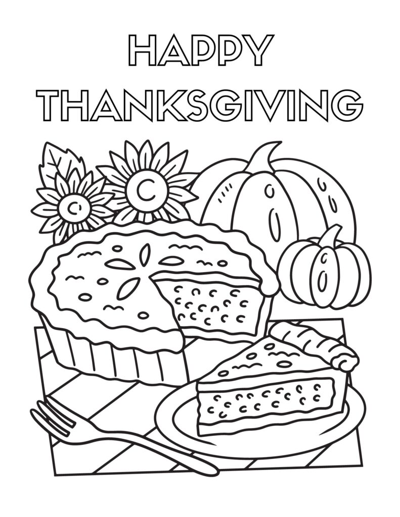 Happy Thanksgiving Coloring Pages for Kids - Free Printable Pack