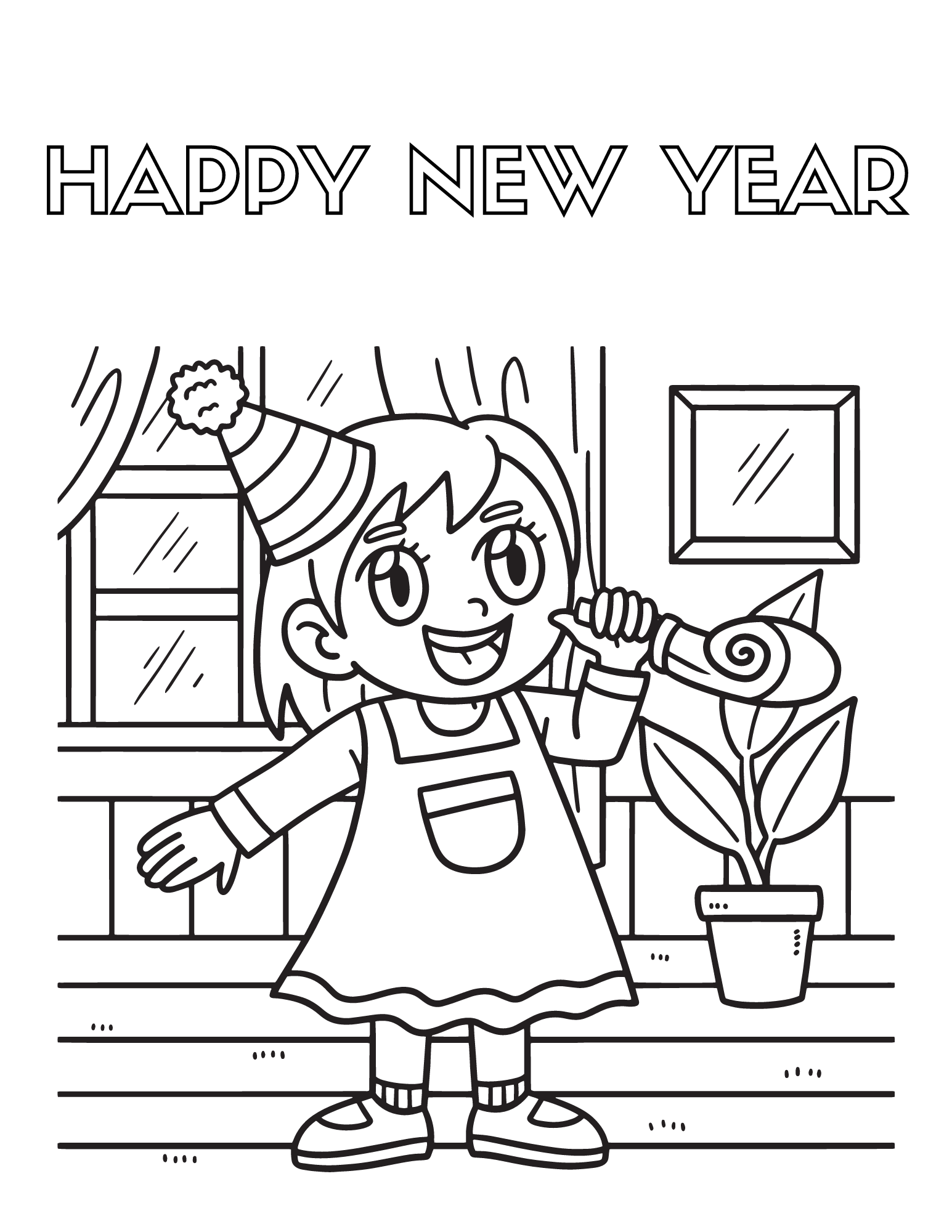 Free Printable Happy New Year Coloring Pages for Kids